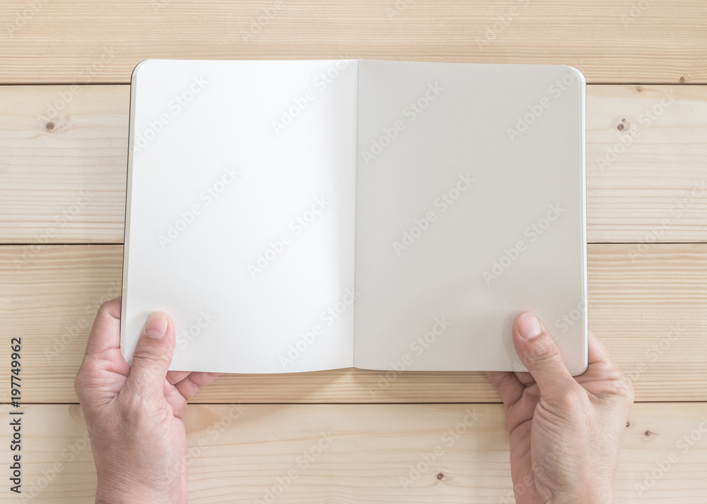 Blank open pocket book mock up, catalog magazines, or note template ...