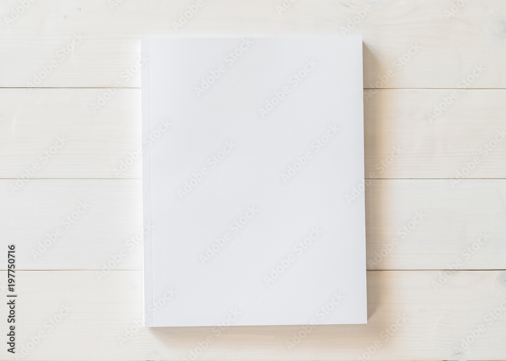 Blank A4 size book cover mockup template with page front side on white ...