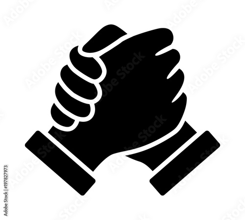 Soul brother handshake, thumb clasp handshake or homie handshake flat ...