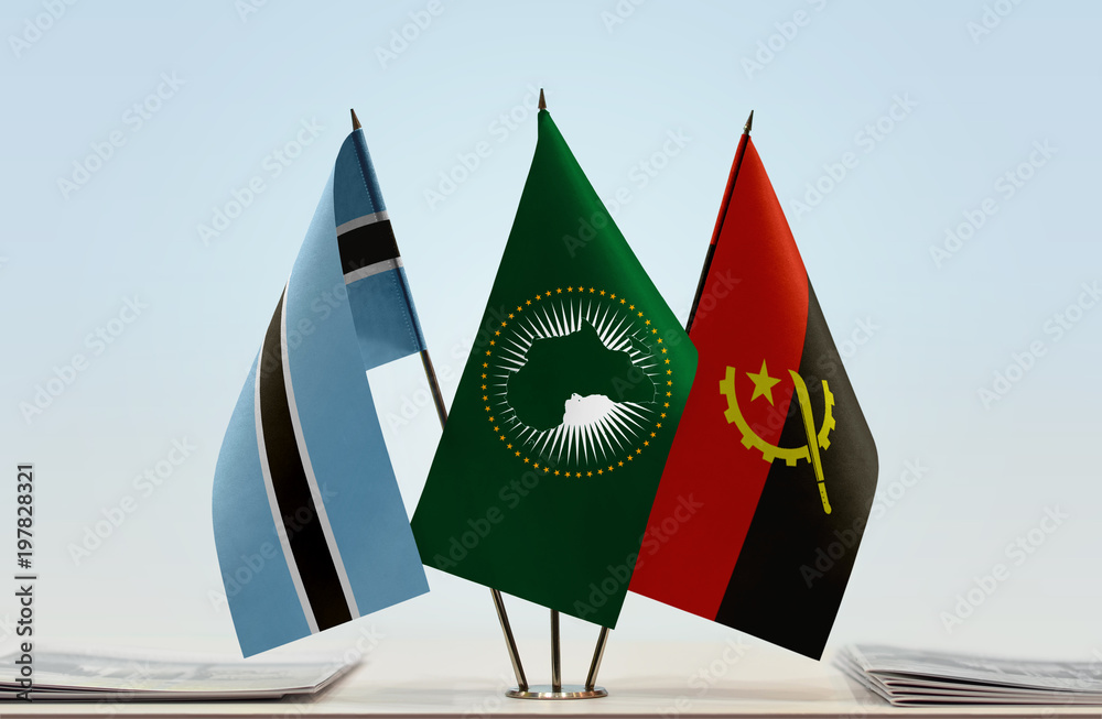 Flags of Botswana African Union and Angola Stock Photo | Adobe Stock