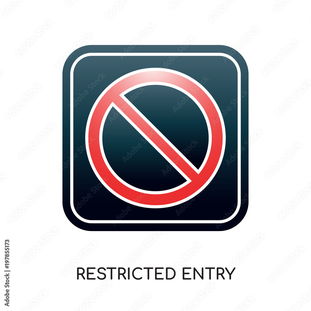 restricted entry logo isolated on white background for your web, mobile ...
