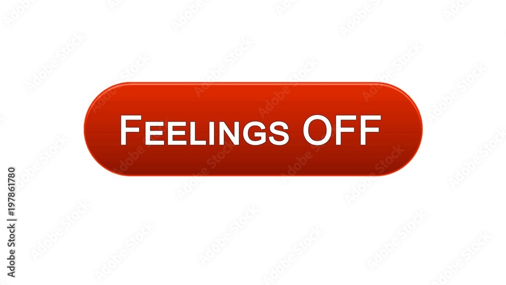 Feelings off web interface button clicked with mouse cursor, red color ...