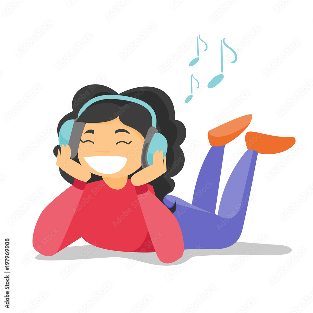Cartoon Person Listening To Music