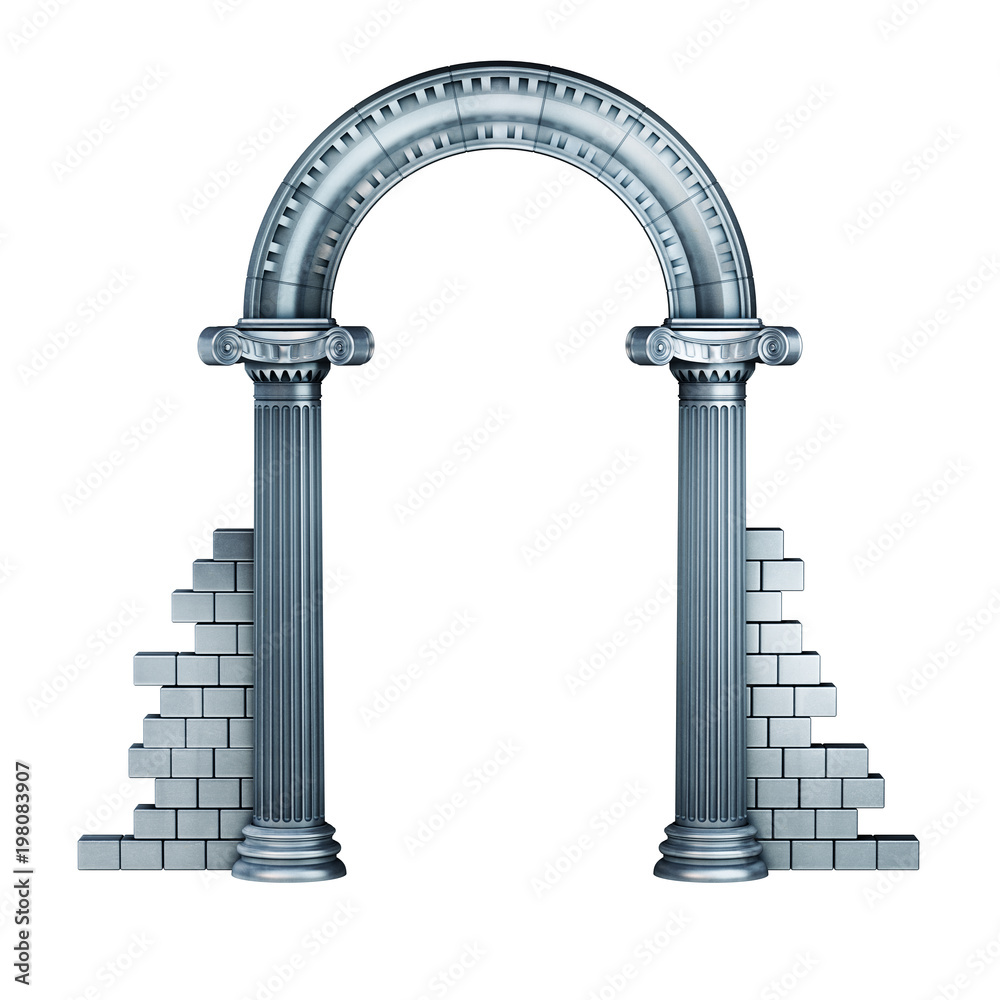 ancient arch from metal Stock Illustration | Adobe Stock