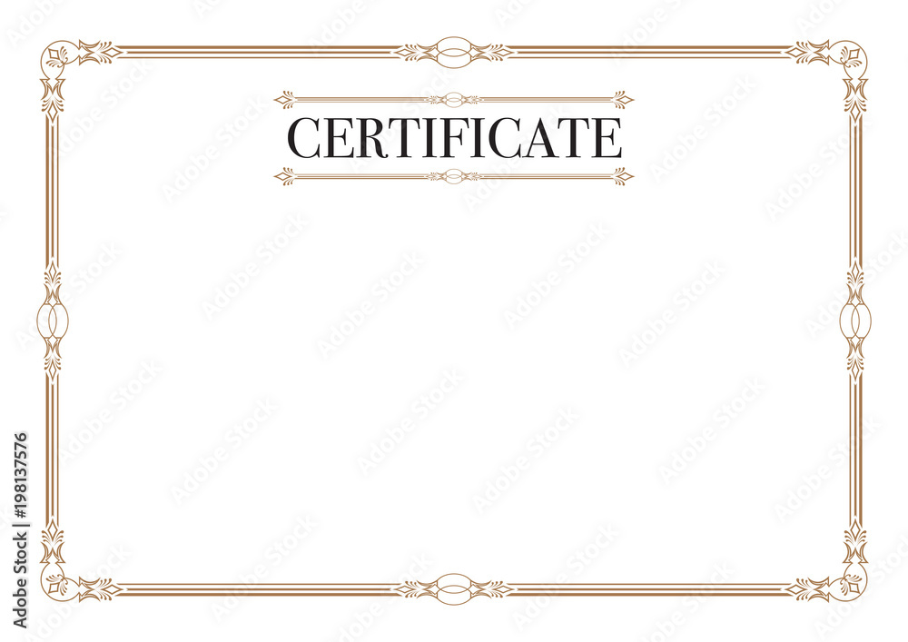 Gold Certificate border in old vintage style Stock Vector | Adobe Stock
