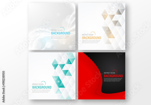 4 Abstract Background Social Media Post Layouts Stock Template | Adobe ...