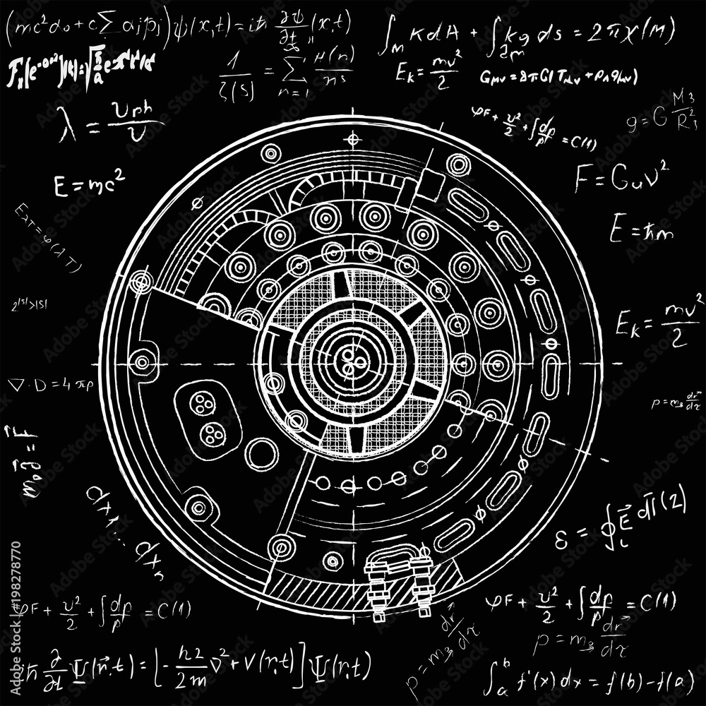 Nuclear reactor cold fusion drawings with formulas. It illustrates the ...