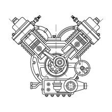 Engine, Goldwing, Drawing Free Stock Photo - Public Domain Pictures