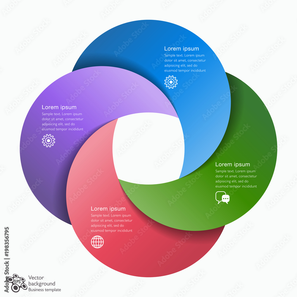 Infographic Vector Background 4-Step Process Stock Vector | Adobe Stock