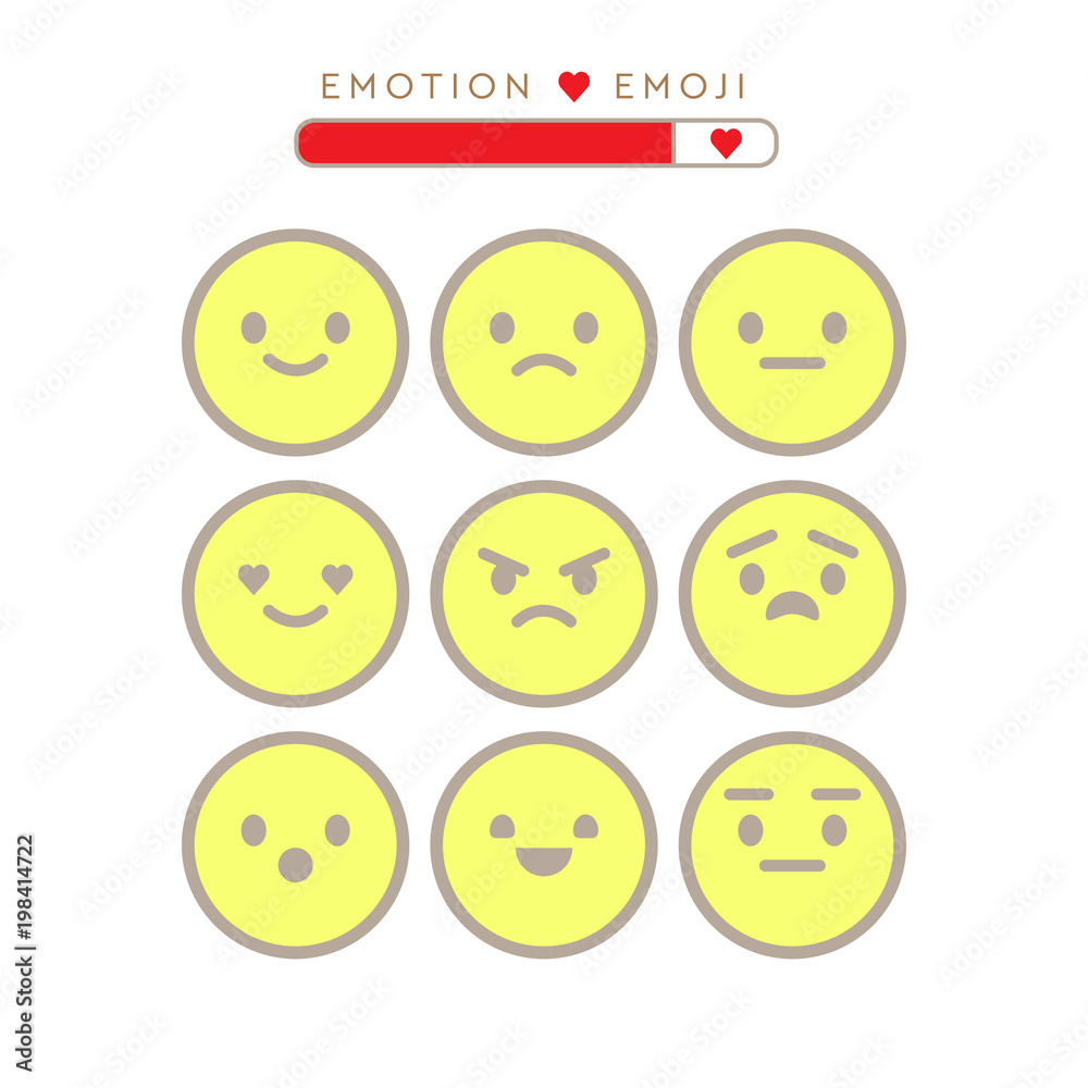 Vector Smiley Faces for Rating or Review, Feedback Rate Emoticon ...