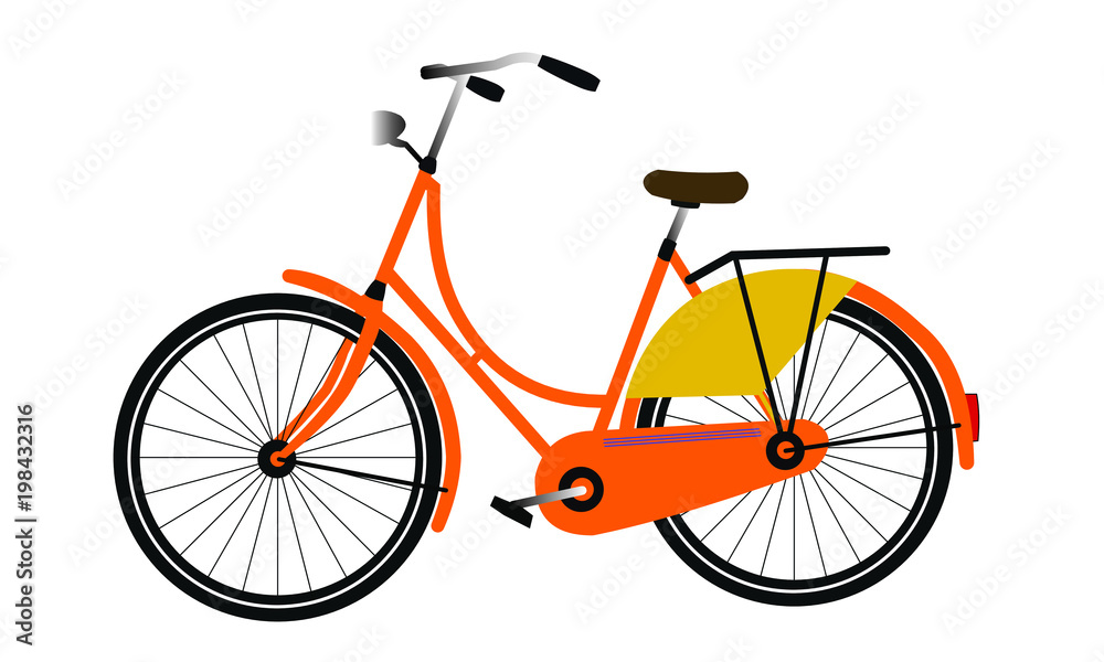Dutch Bike Orange Omafiets Stock Vector | Adobe Stock