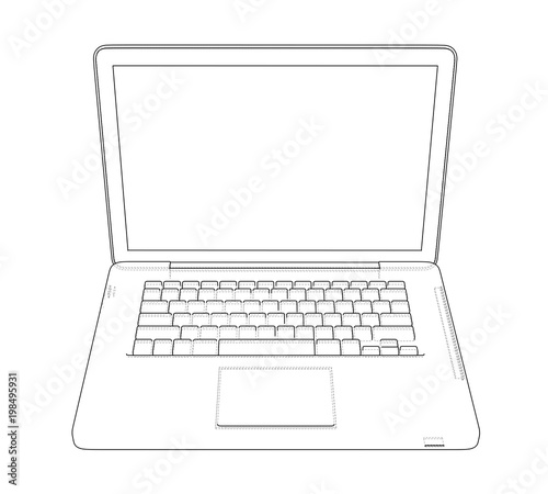 Laptop sketch. 3d illustration Stock Illustration | Adobe Stock