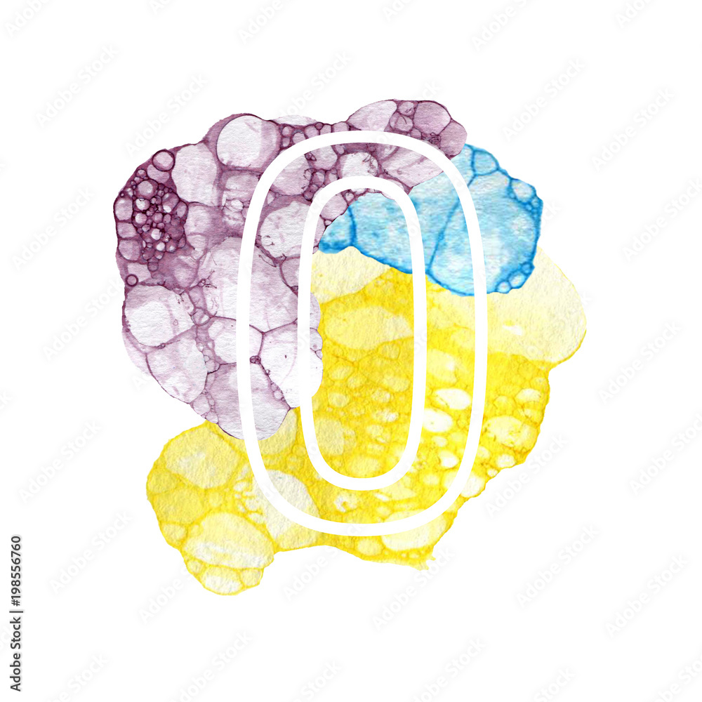 Colorful watercolor aquarelle font type handwritten hand draw doodle ...