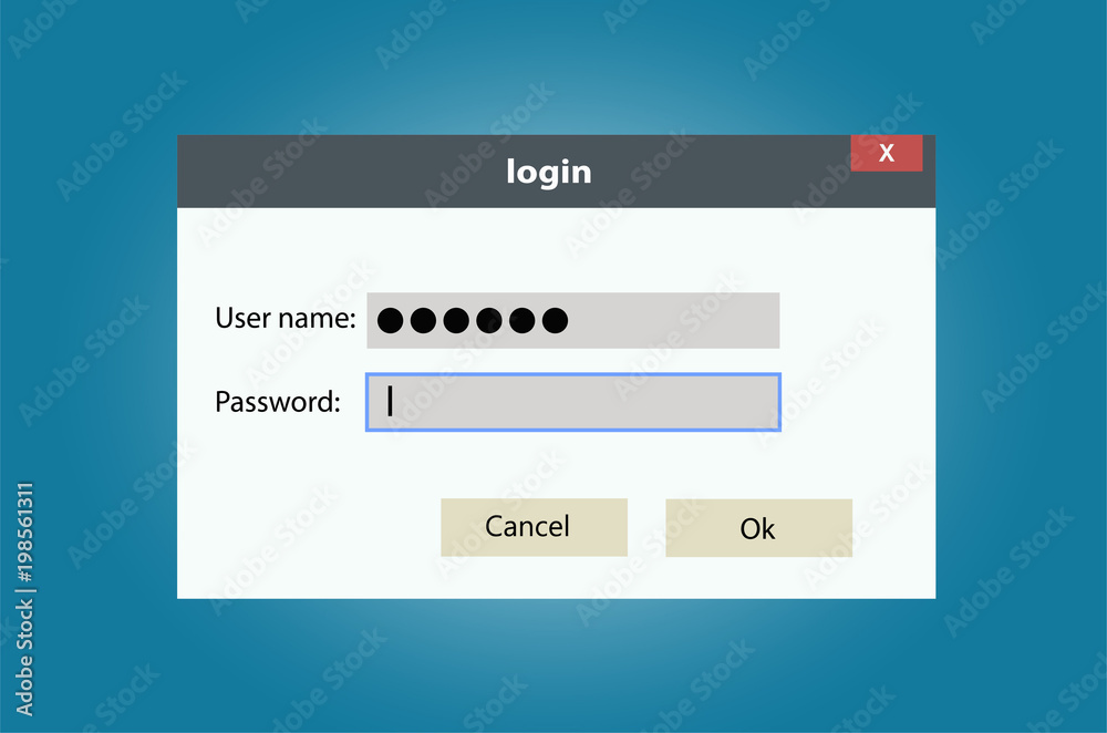 Login screen of the operating system user. Stock Vector | Adobe Stock