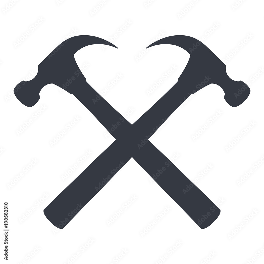Vintage hammer Icon, joiner's tools, simple shape, for graphic design ...