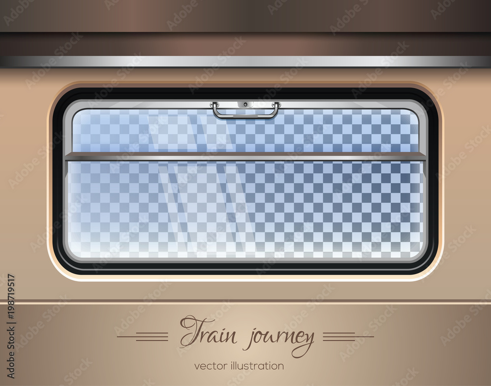 Train window. Window of the train on a transparent background with the ...