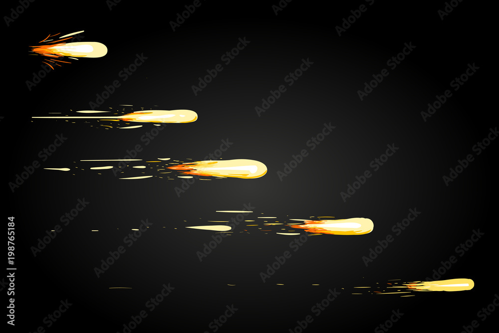 Fireball animation. Sprite sheet for game or cartoon. Magic spell ...