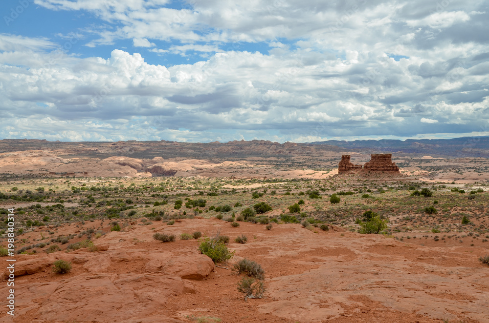 sand and petirfied dunes surrounding Arches scenic drive Arches ...