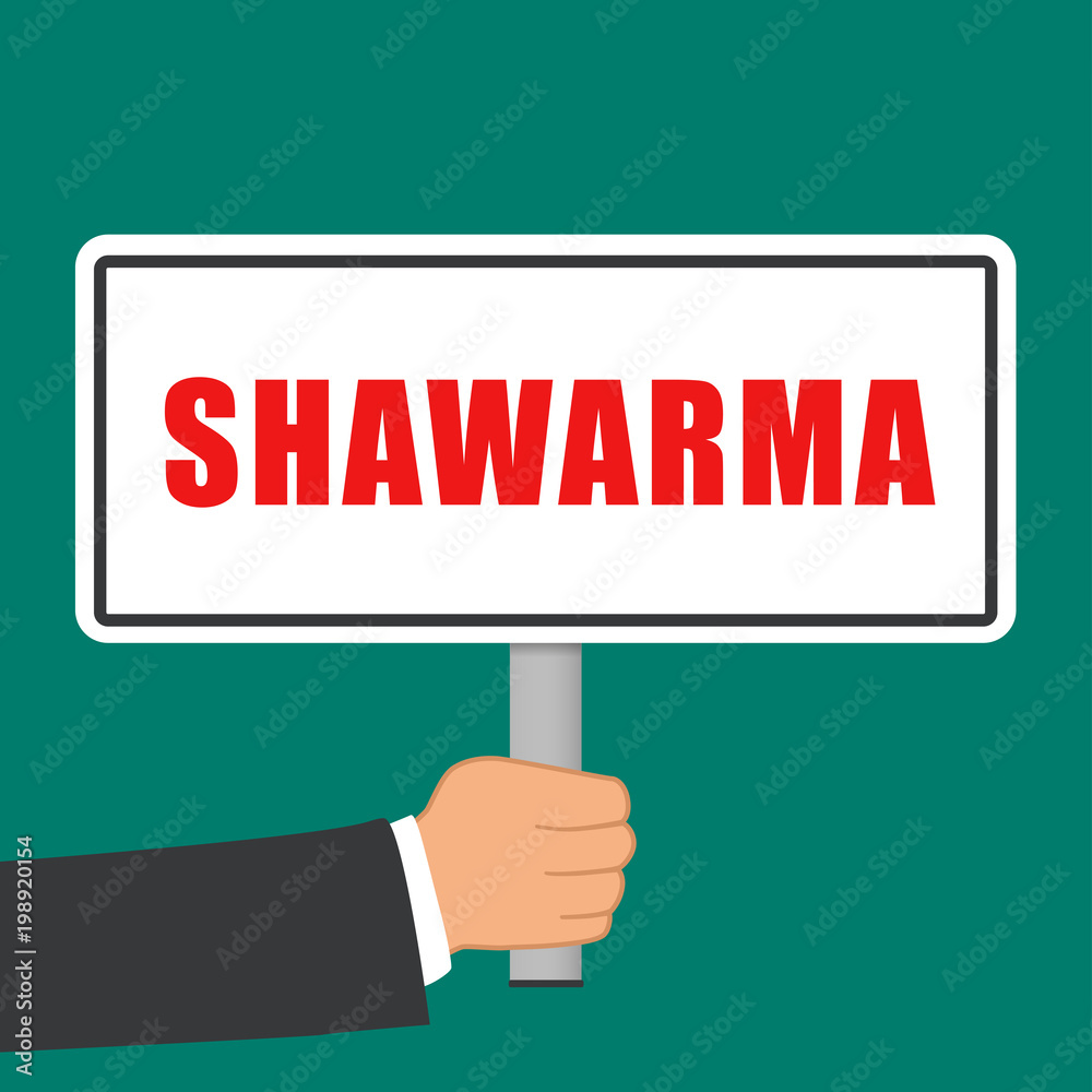 shawarma word sign flat concept Stock Vector | Adobe Stock