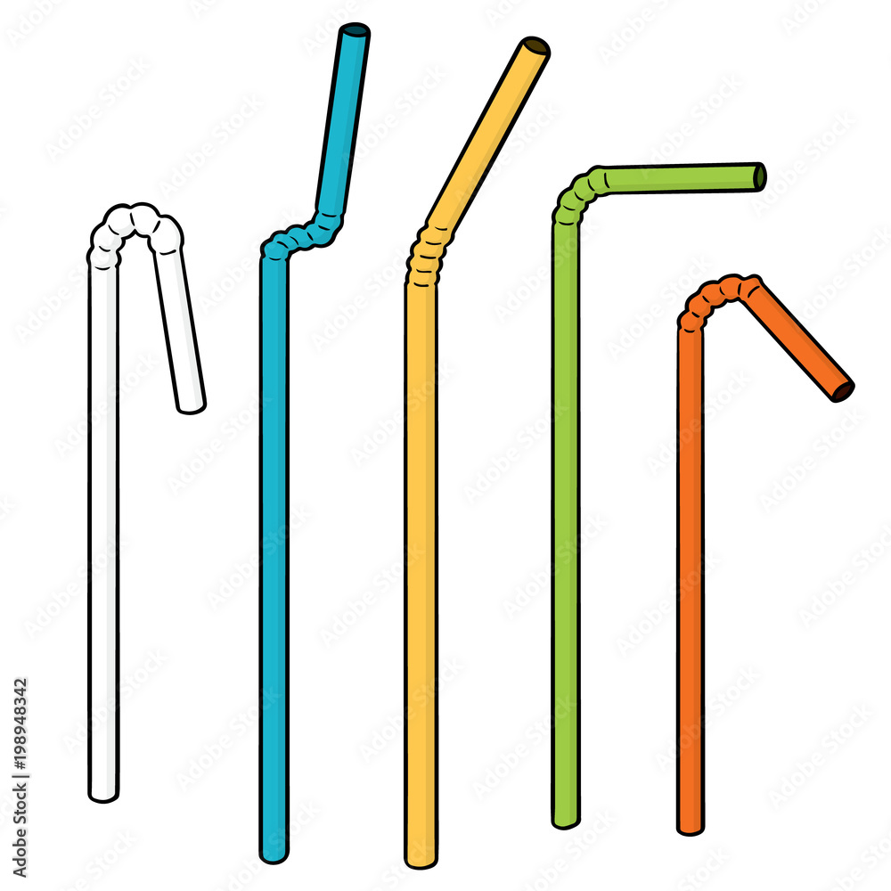 vector set of straw Stock Vector | Adobe Stock