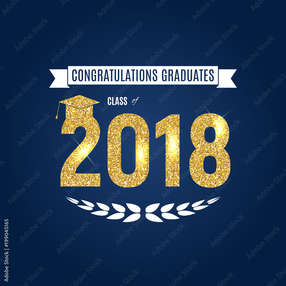 Congratulations on Graduation 2018 Class Background Vector Illustration ...
