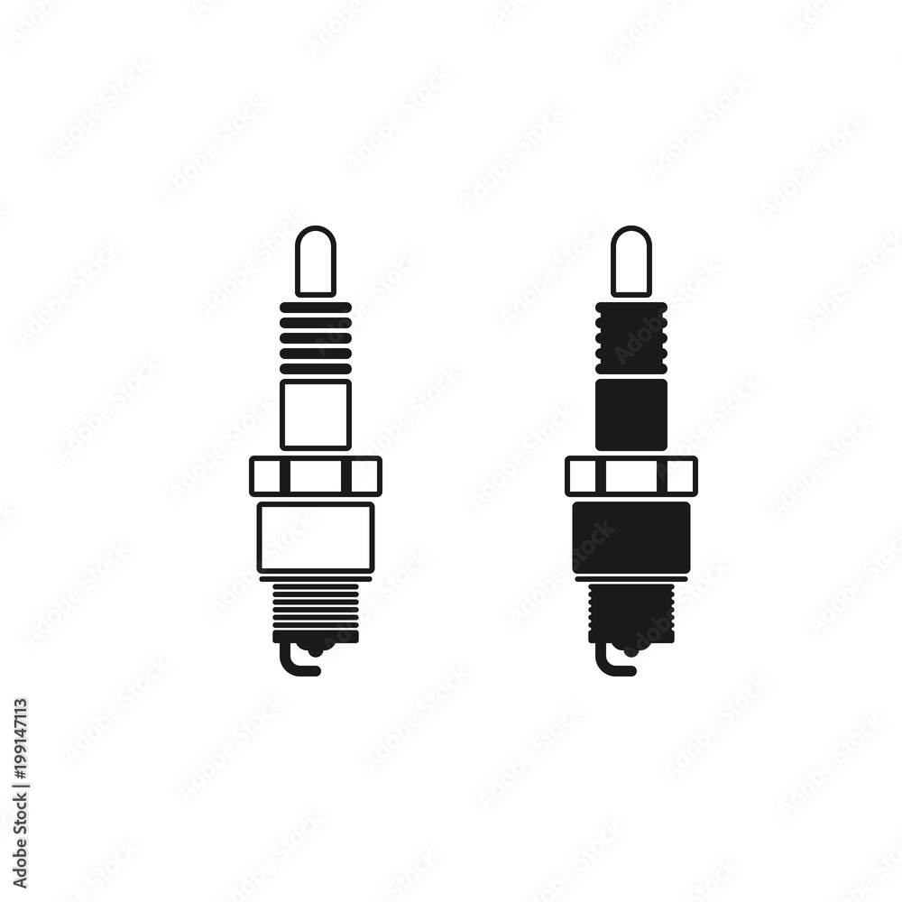 Spark plug vector icon for mobile concept and web design. Symbol, logo ...