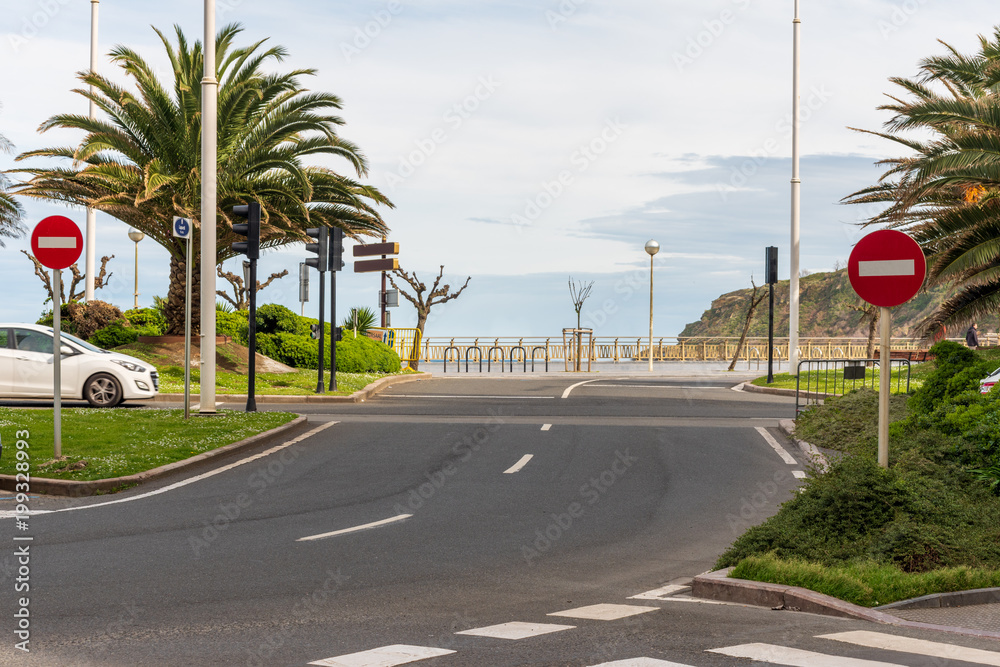 No entry road to paradise Stock Photo | Adobe Stock