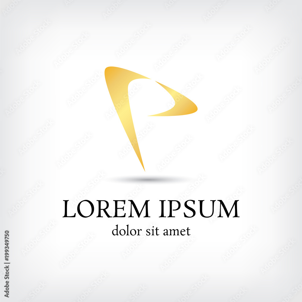 letter p vector logo design template, angle icon, corner sign, curve ...