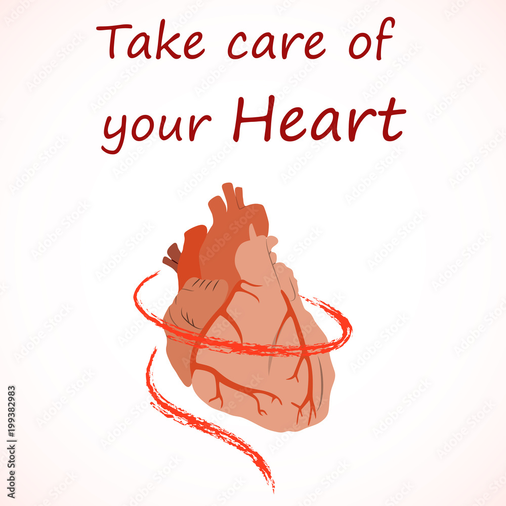 Heart health poster, banner, design template. Take care of your heart ...