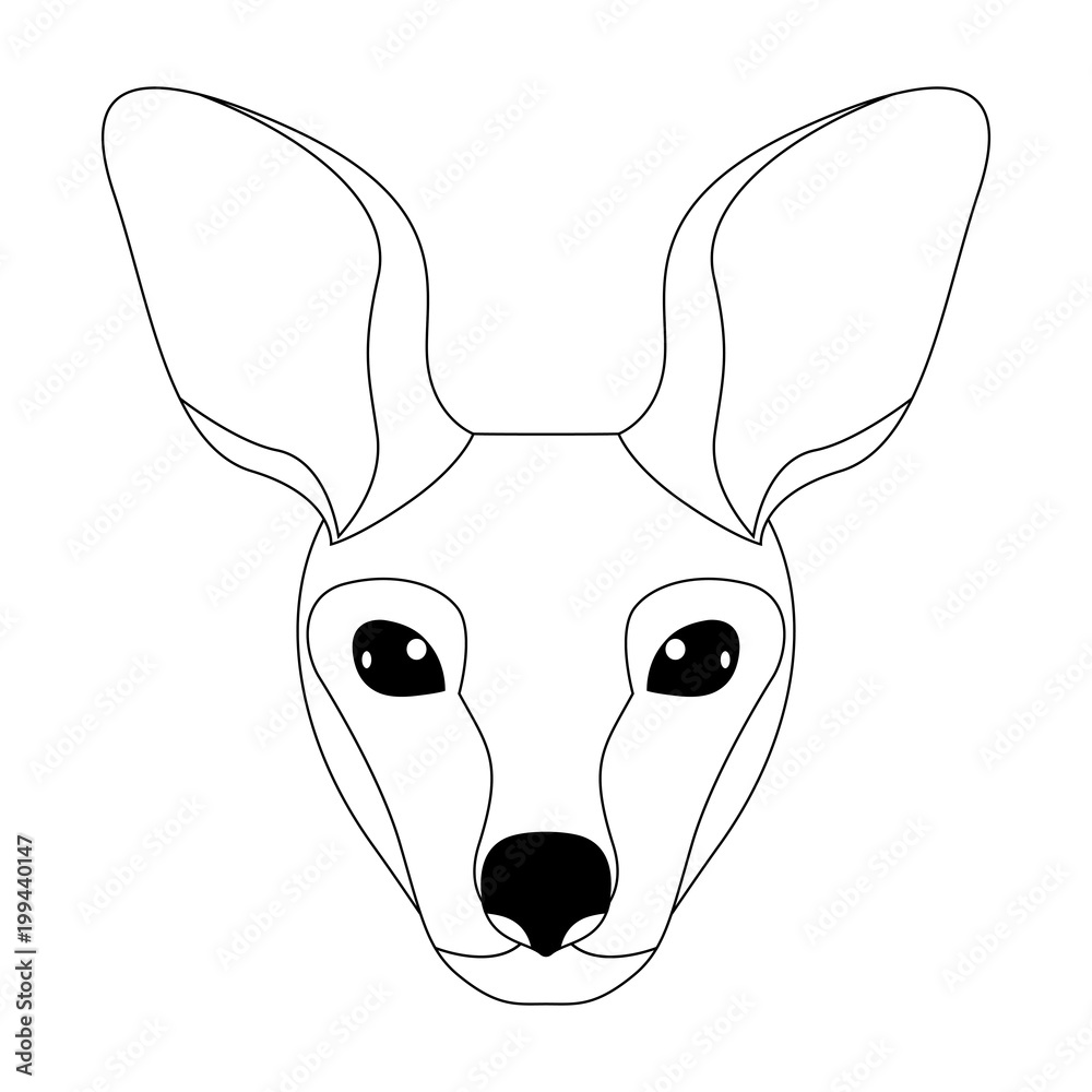 kangaroo face clipart