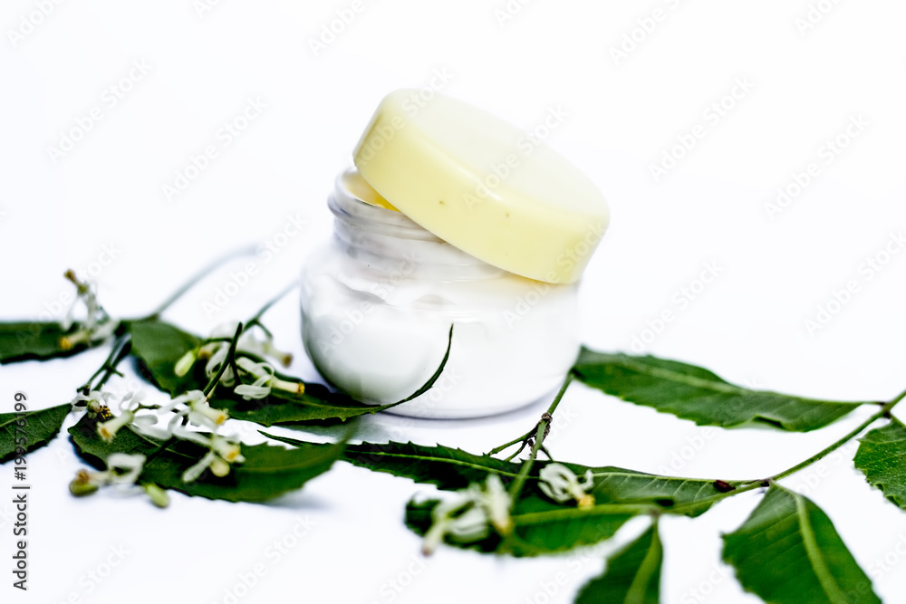 Foto Close up of cream of Neem,Nim, Indian Iilac or Azadirachta indica ...