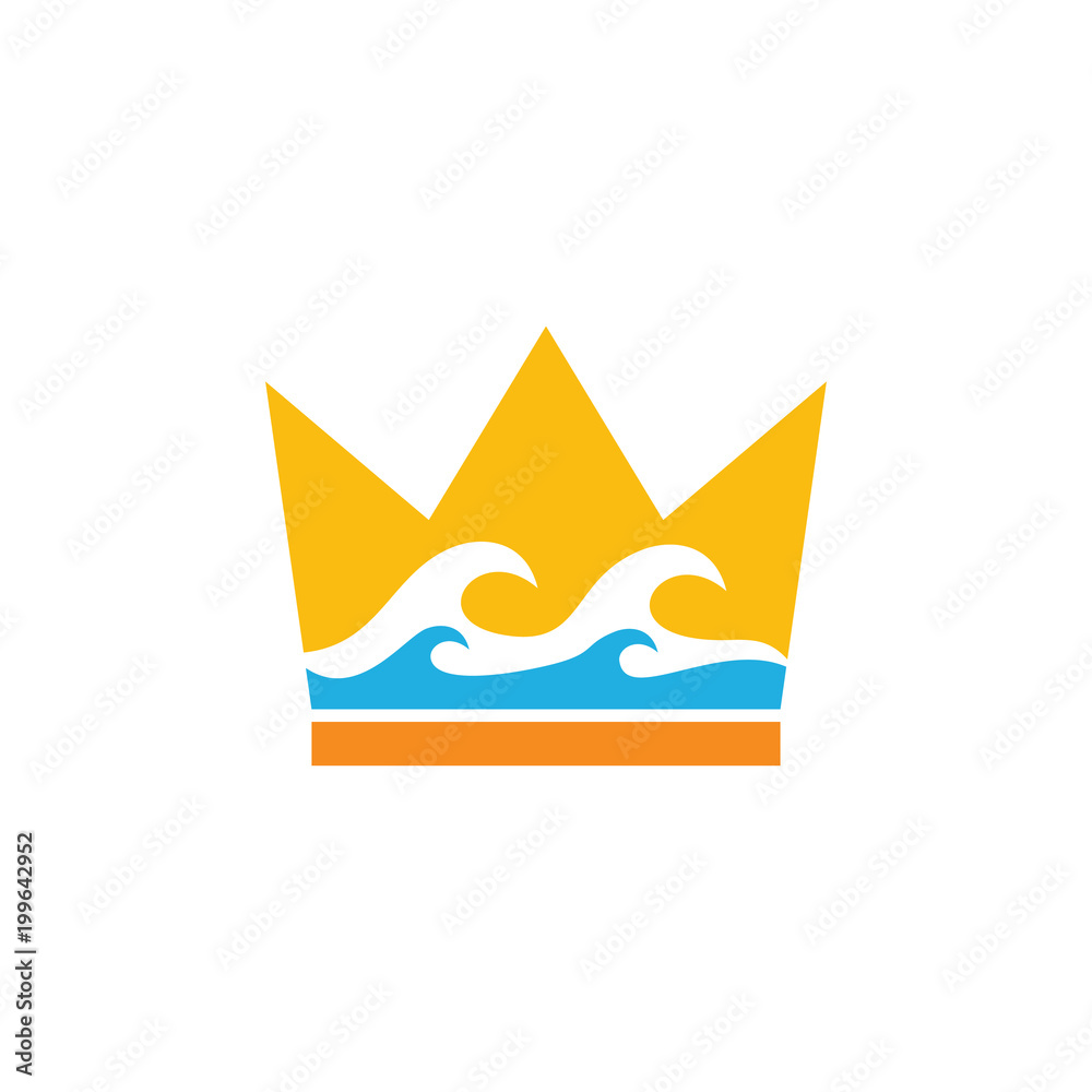 Stock-Vektorgrafik „King Ocean Logo Icon Design“ | Adobe Stock