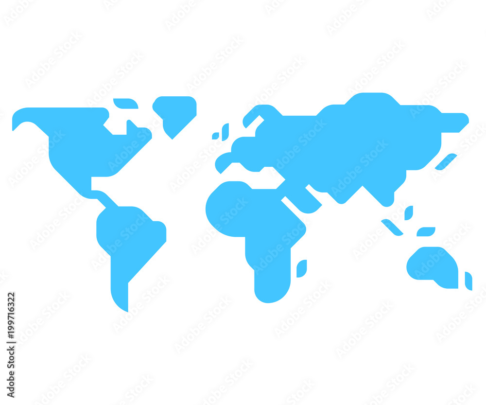 Minimal style world map Stock Vector | Adobe Stock