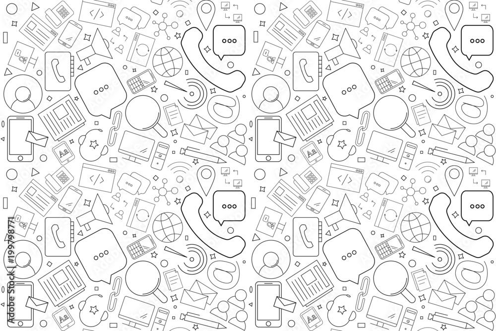 Vector communication pattern. Communication seamless background Stock ...