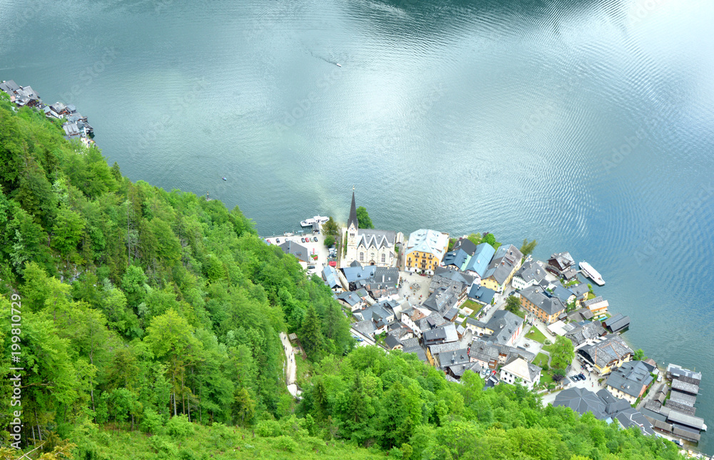 Top view Hallstatt Sky Walk 'World Heritage View' hovers 350 meters ...