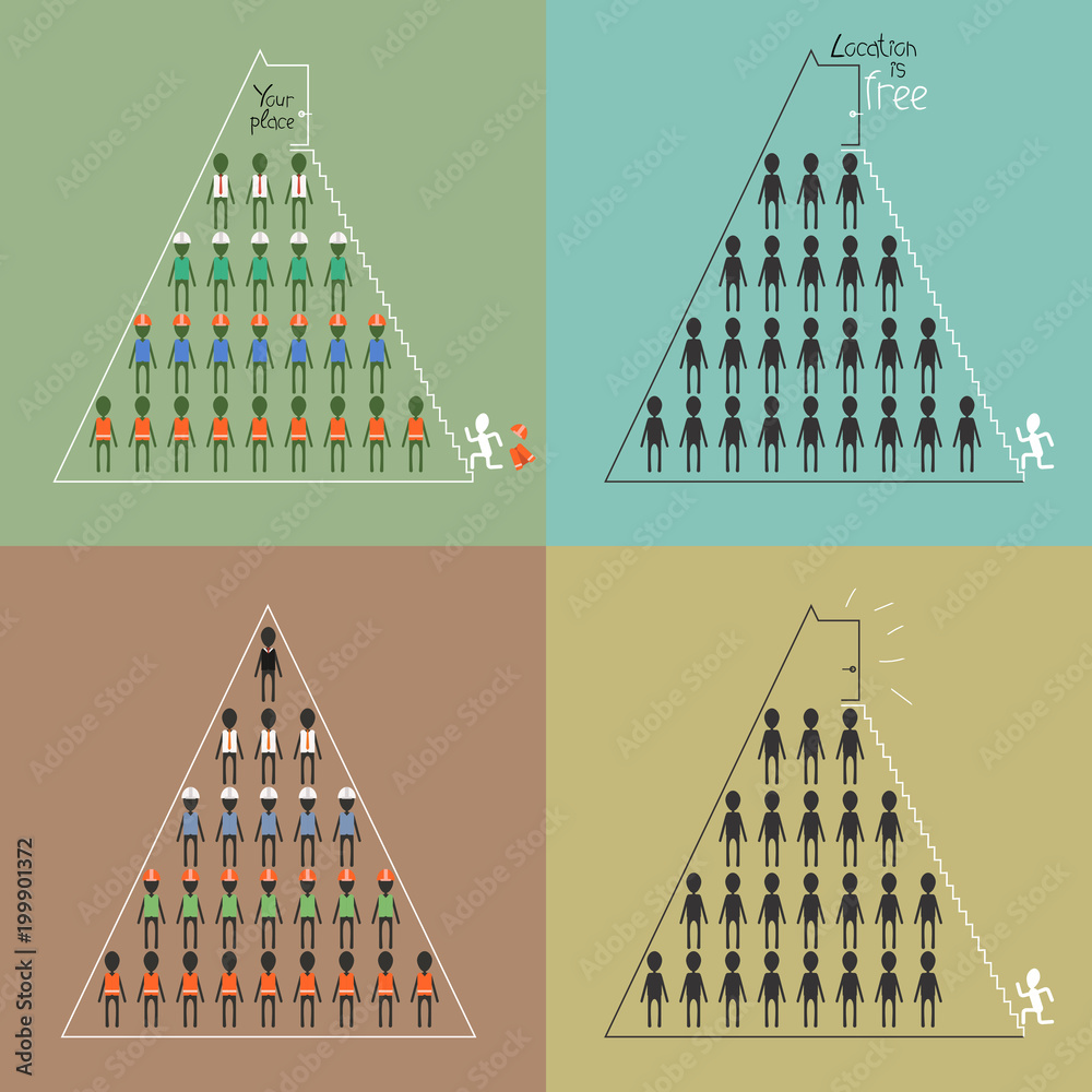 Career ladder in the pyramid, vector illustration EPS 10 Stock Vector ...