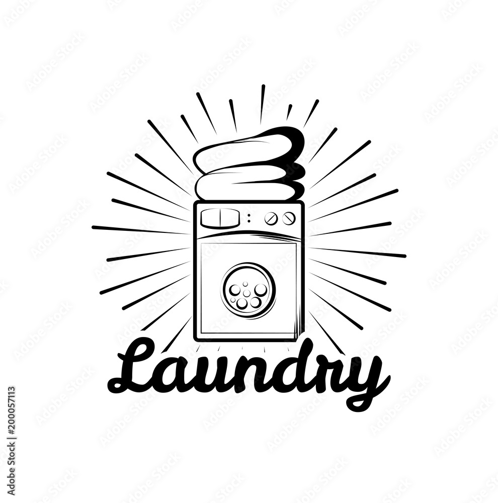 Ilustración de Stock Washing Machine. Laundry Room And Dry Cleaning ...