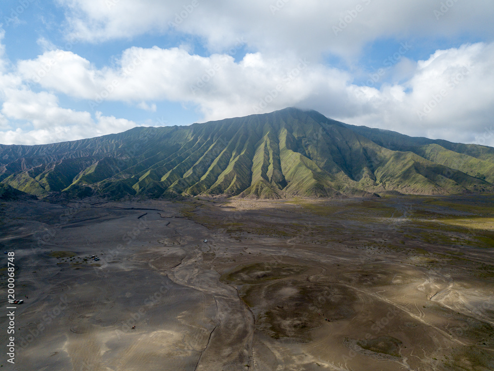 Beautiful active Volcano with smoke Mount Bromo on from Pananjakan Peak ...