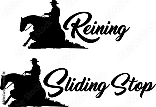 Sliding Stop & Reining - Quarter Horse vector de Stock | Adobe Stock