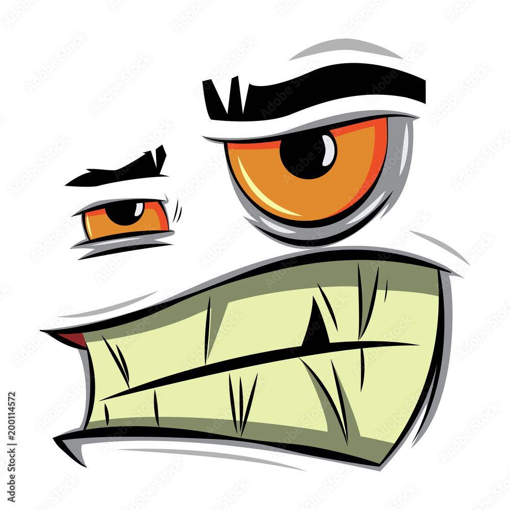 Angry cartoon face. Vector illustration of emotion of aggression ...