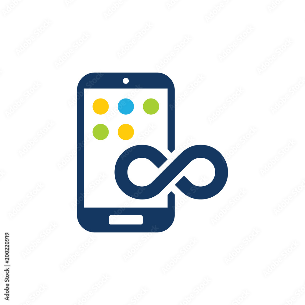 Mobile Infinity Logo Icon Design Stock Vector | Adobe Stock