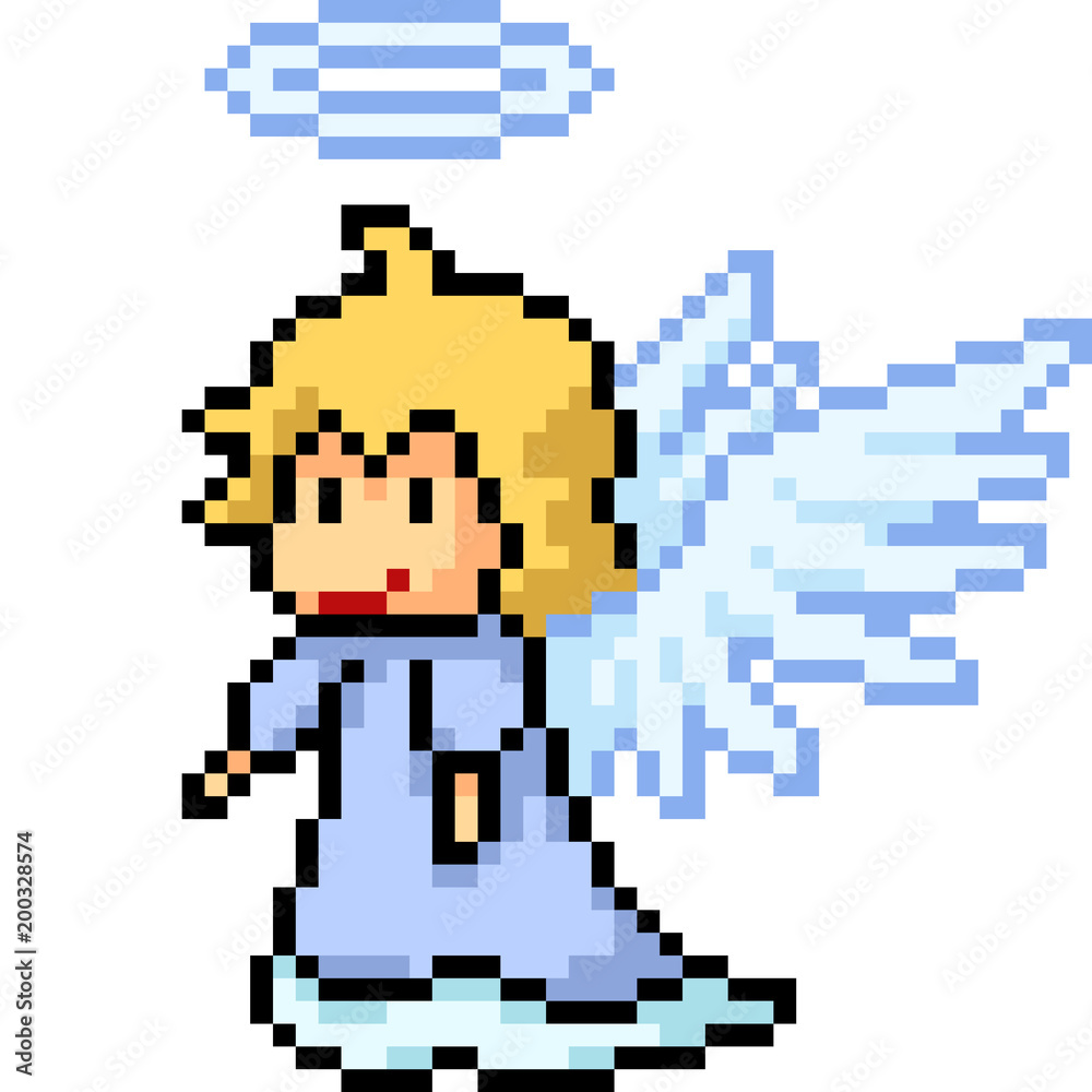 vector pixel art angel heaven Stock Vector | Adobe Stock