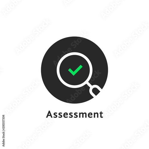 round simple assessment logo on white Stock Vector | Adobe Stock