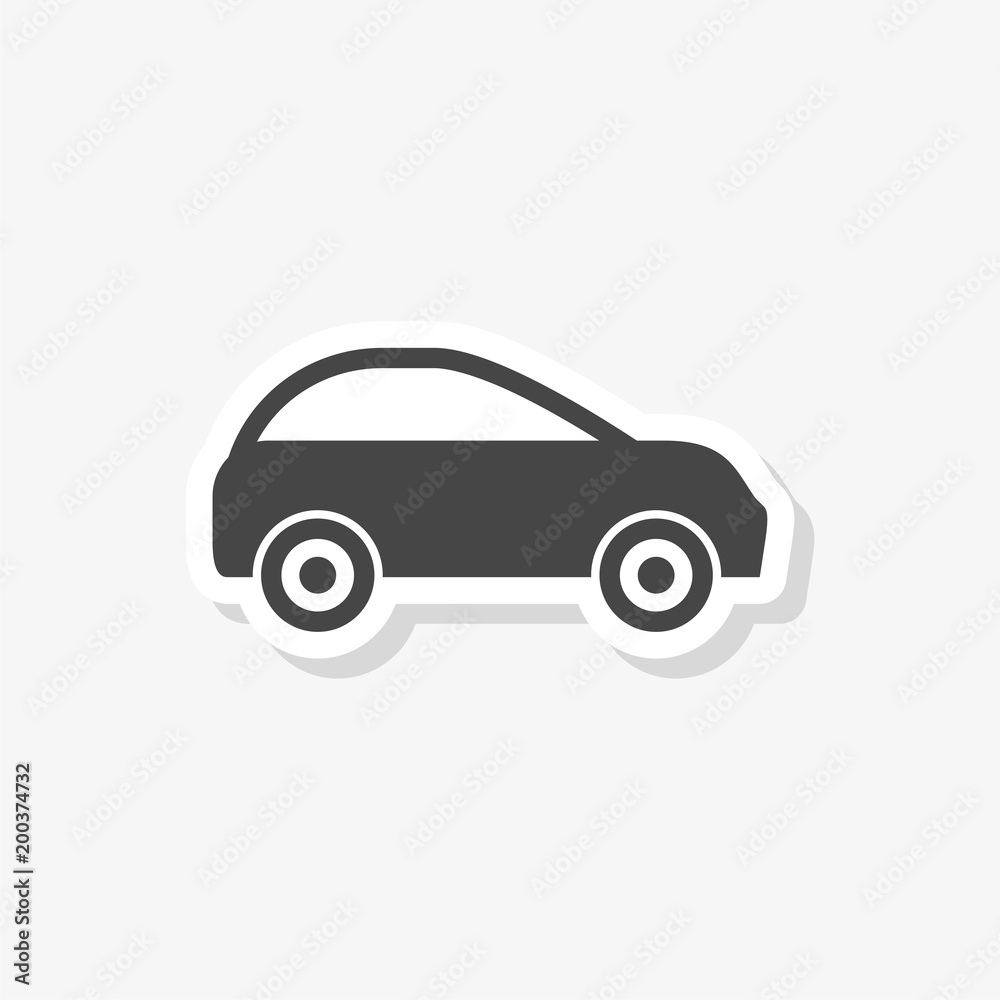 Vector de Stock Car sticker, Car silhouette modern, simple vector icon ...
