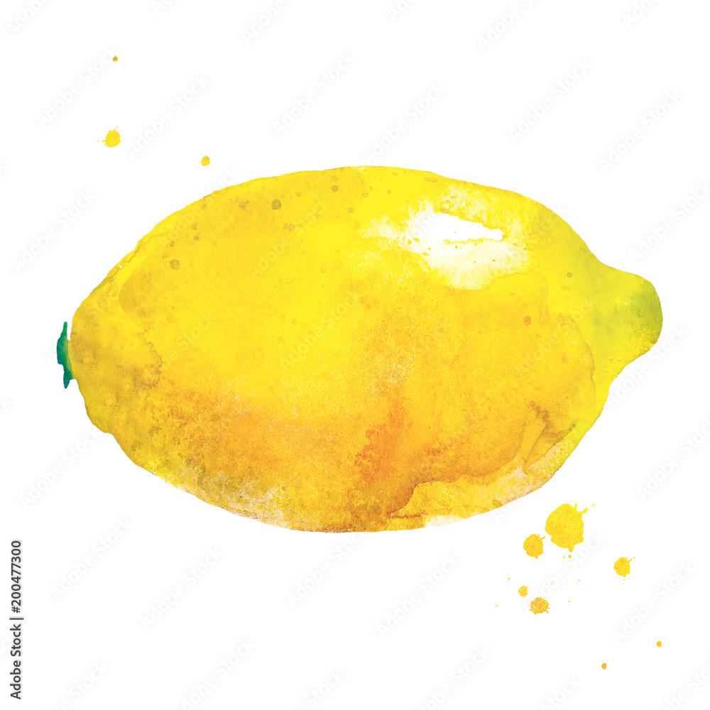 Lemon in watercolor style. Cute handwritten Illustration with lemon and ...