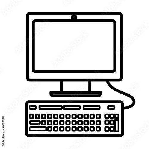 Computer Outline Clip Art