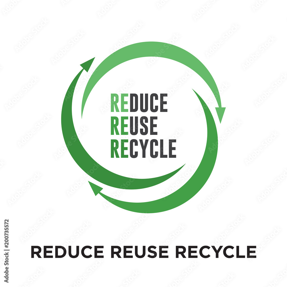 reduce reuse recycle logo isolated on white background for your web ...