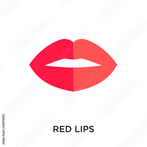 red lips logo isolated on white background for your web, mobile and app ...