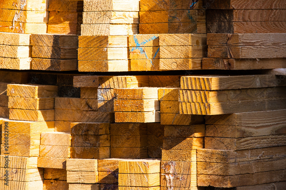 a stack of sawn timber, background texture Stock Photo | Adobe Stock