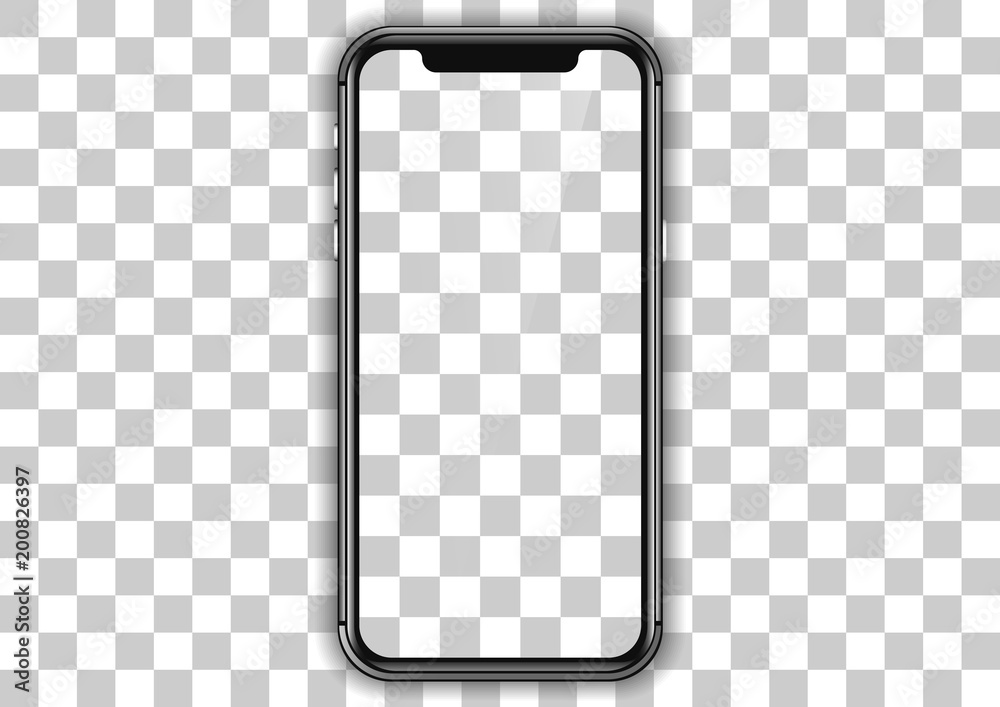 iphone screen template. mockup realistic smartphone frame design. Stock ...